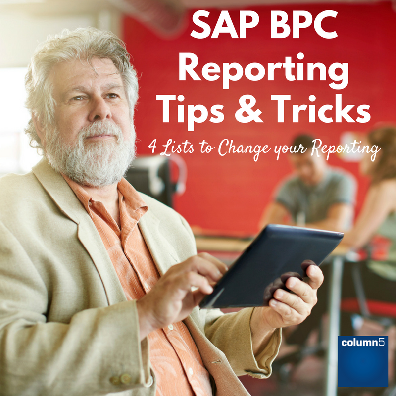 SAP BPC Reporting Tips & Tricks